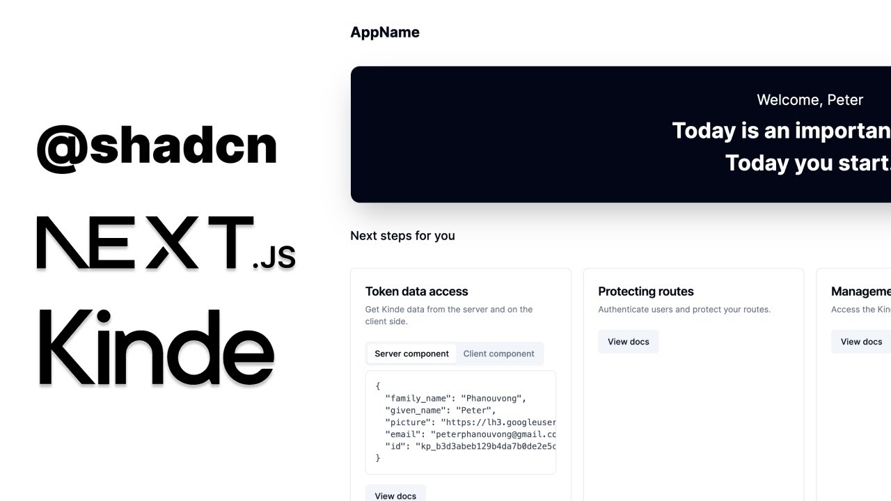 Build An App With Next Js Kinde And Shadcn In 20 Minutes Youtube