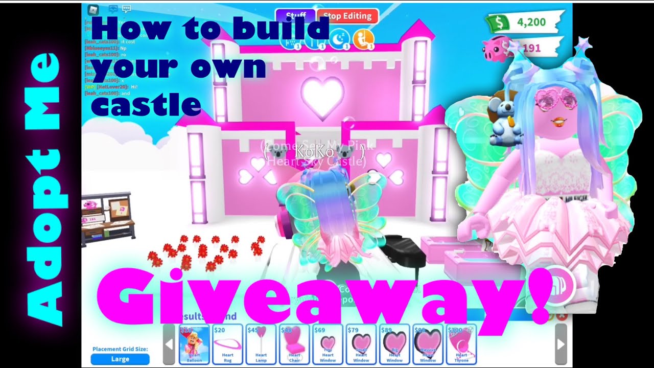 Sky Castle Giveaway! | How to Glitch out and build on Adoptme Roblox ...