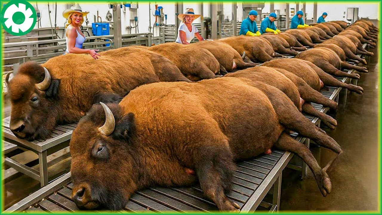 Transporting Tons of Bison This Way - Farmers Raising of Bison ...