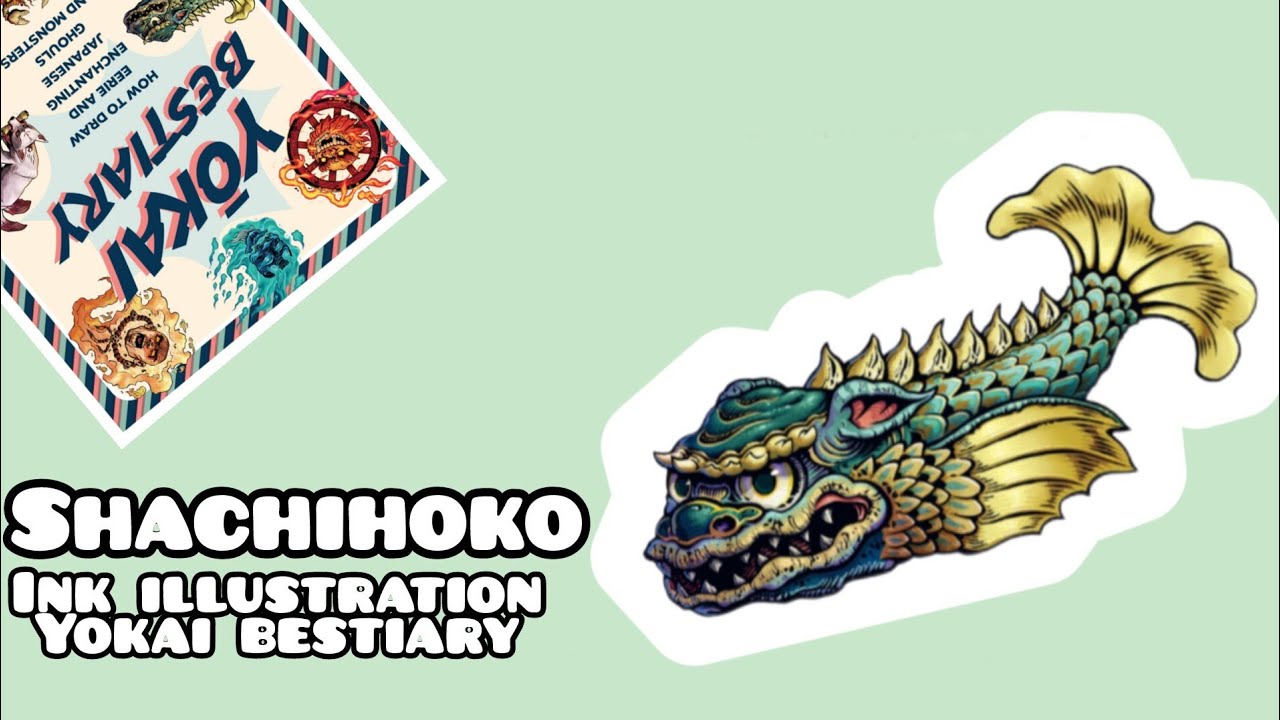 Shachihoko (しゃちほこ) – The Guardian Fish! 🐟🔥 from yokai bestiary book by ...