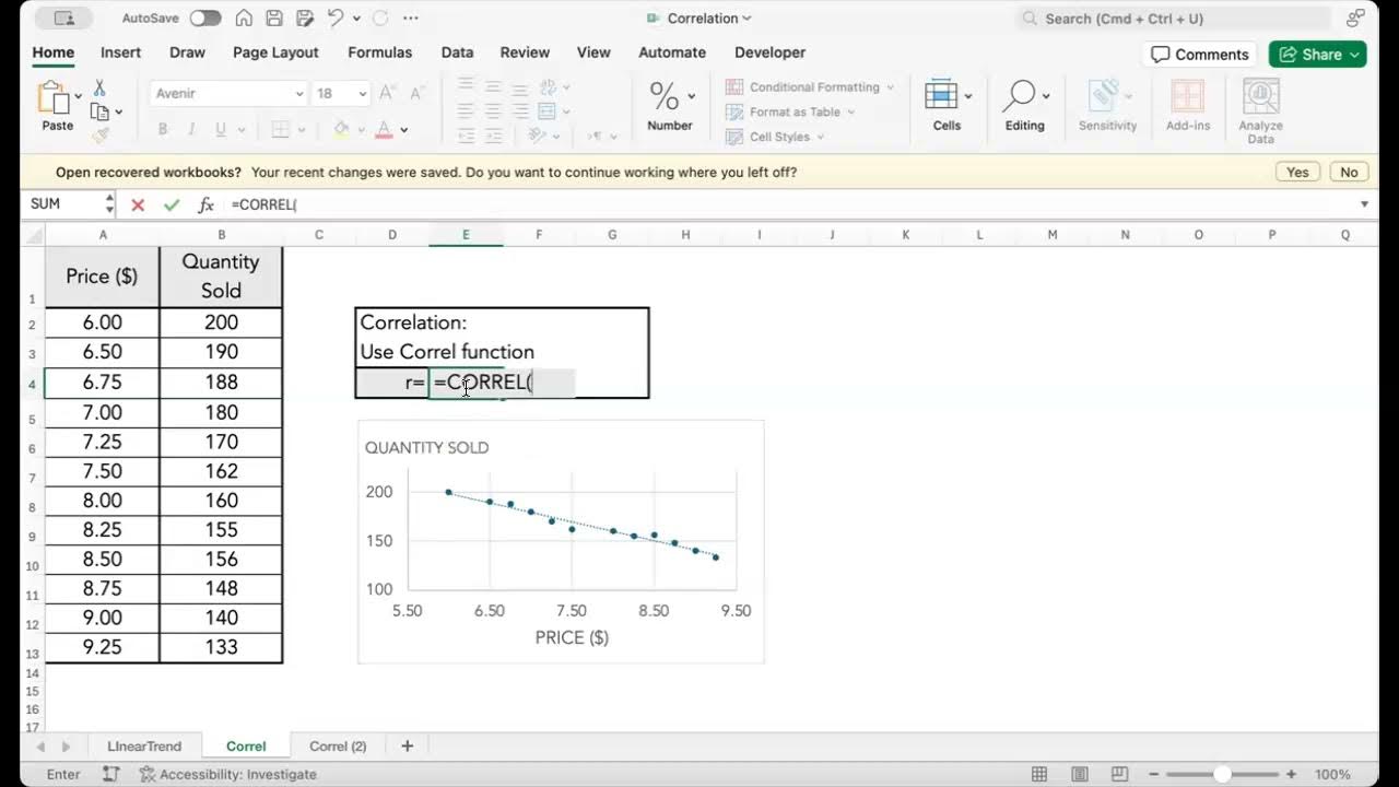 How to Calculate Correlation Using Excel Mac 2024 - YouTube