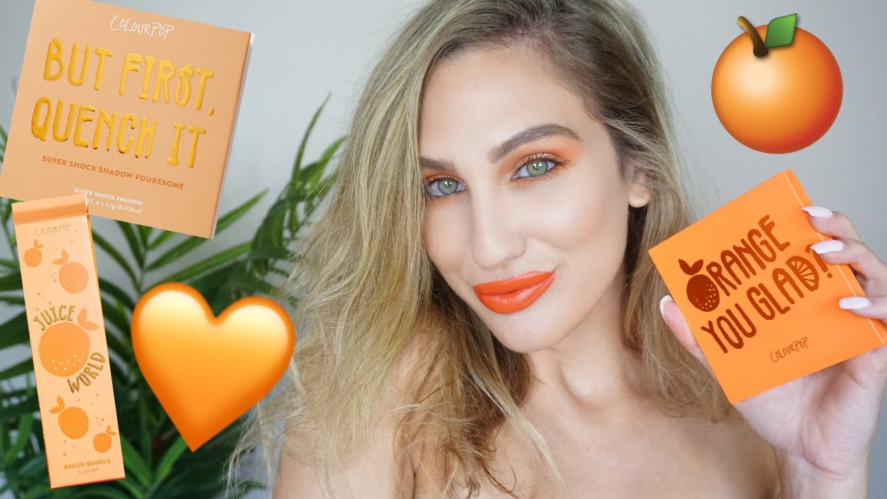 COLOURPOP ORANGE YOU GLAD FULL COLLECTION LIVE SWATCHES + TUTORIAL ...