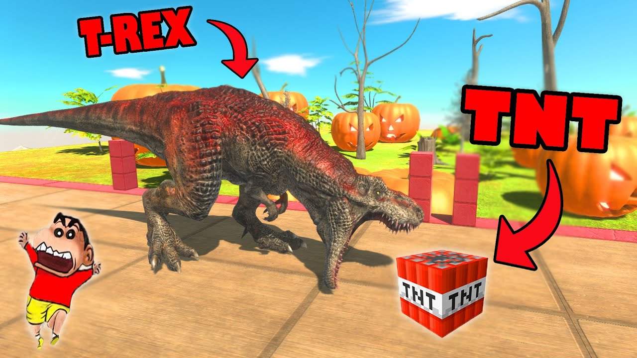ALL DINOSAURS eat TNT Challenge in Animal Revolt Battle Simulator with ...