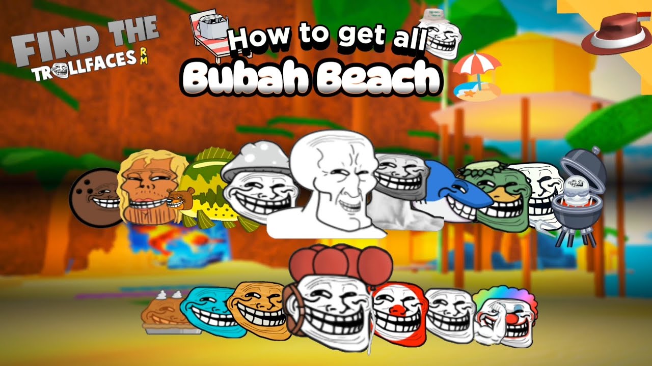How to get All Beach's Trollfaces | Find the Trollface Re-Memed - YouTube