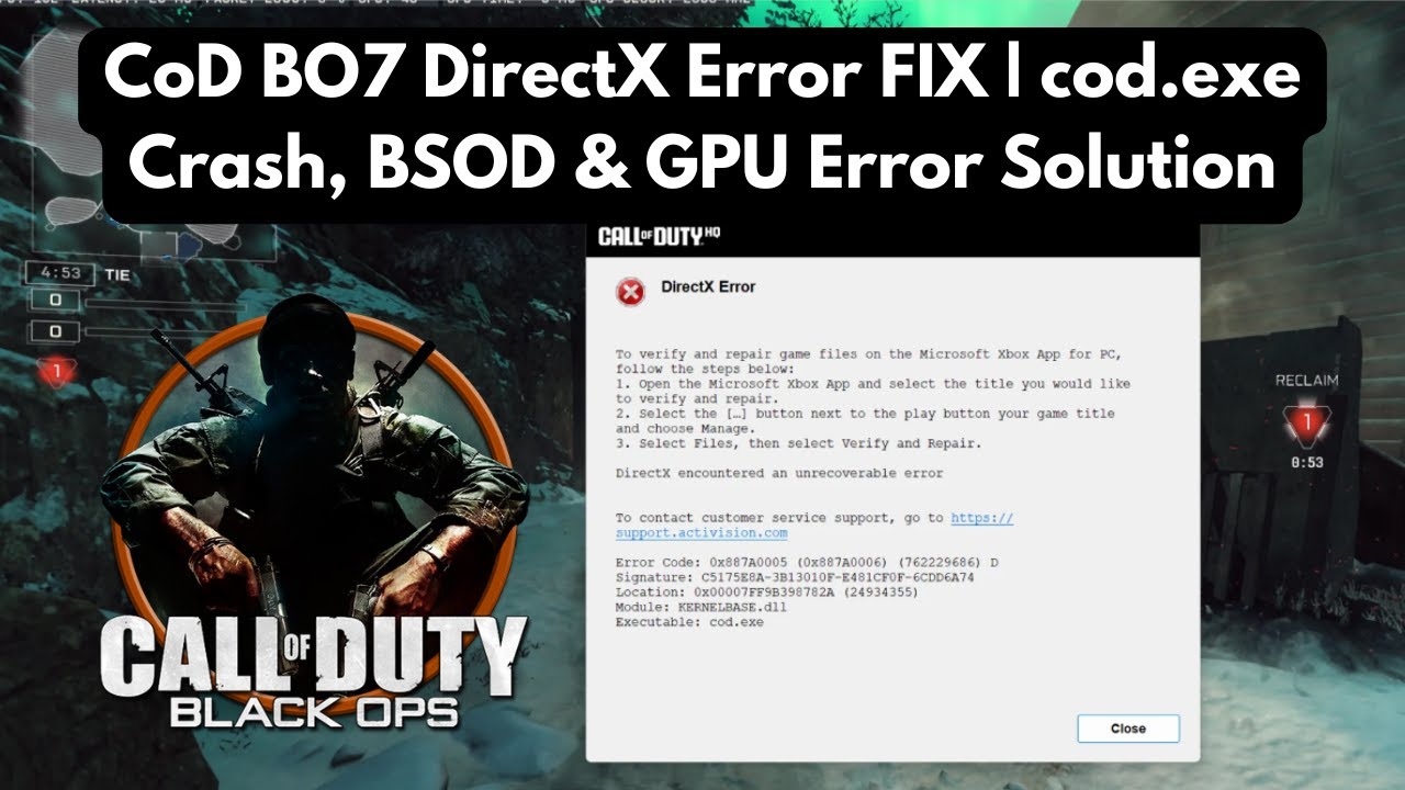 CoD BO7 DirectX Error FIX | cod.exe Crash, BSOD & GPU Error Solution ...