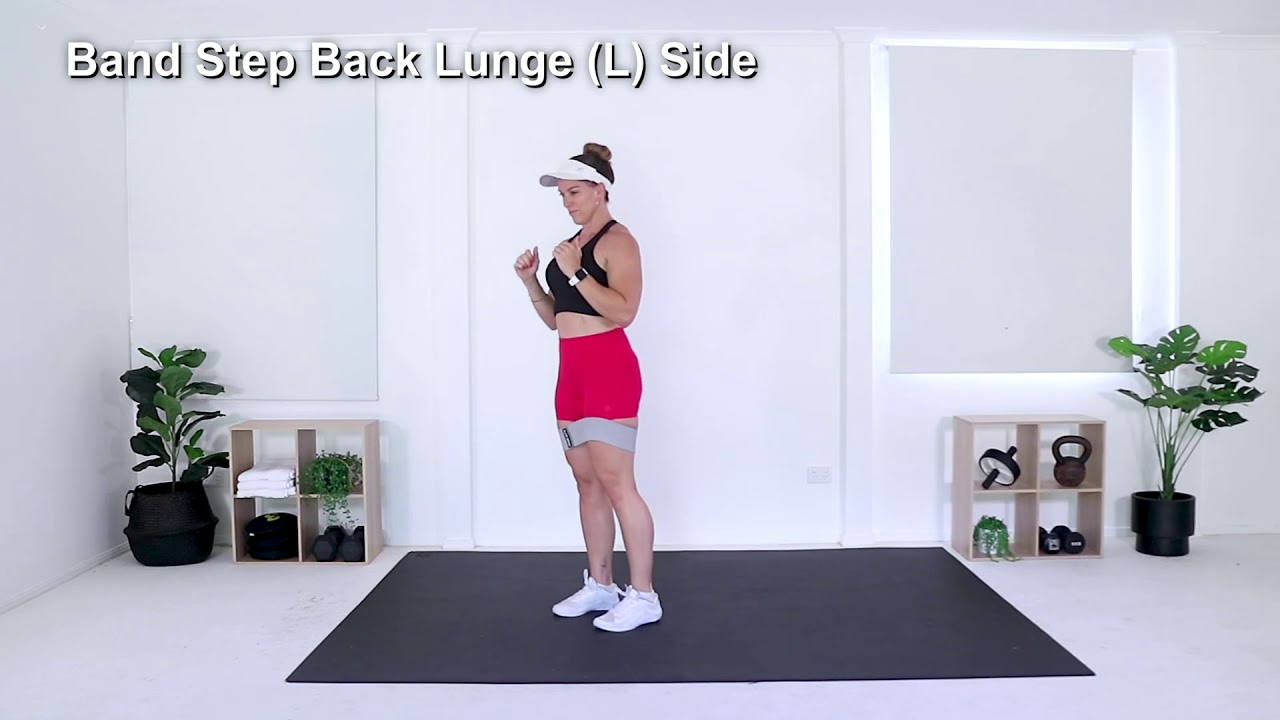 Band Step Back Lunge (L) Side - YouTube