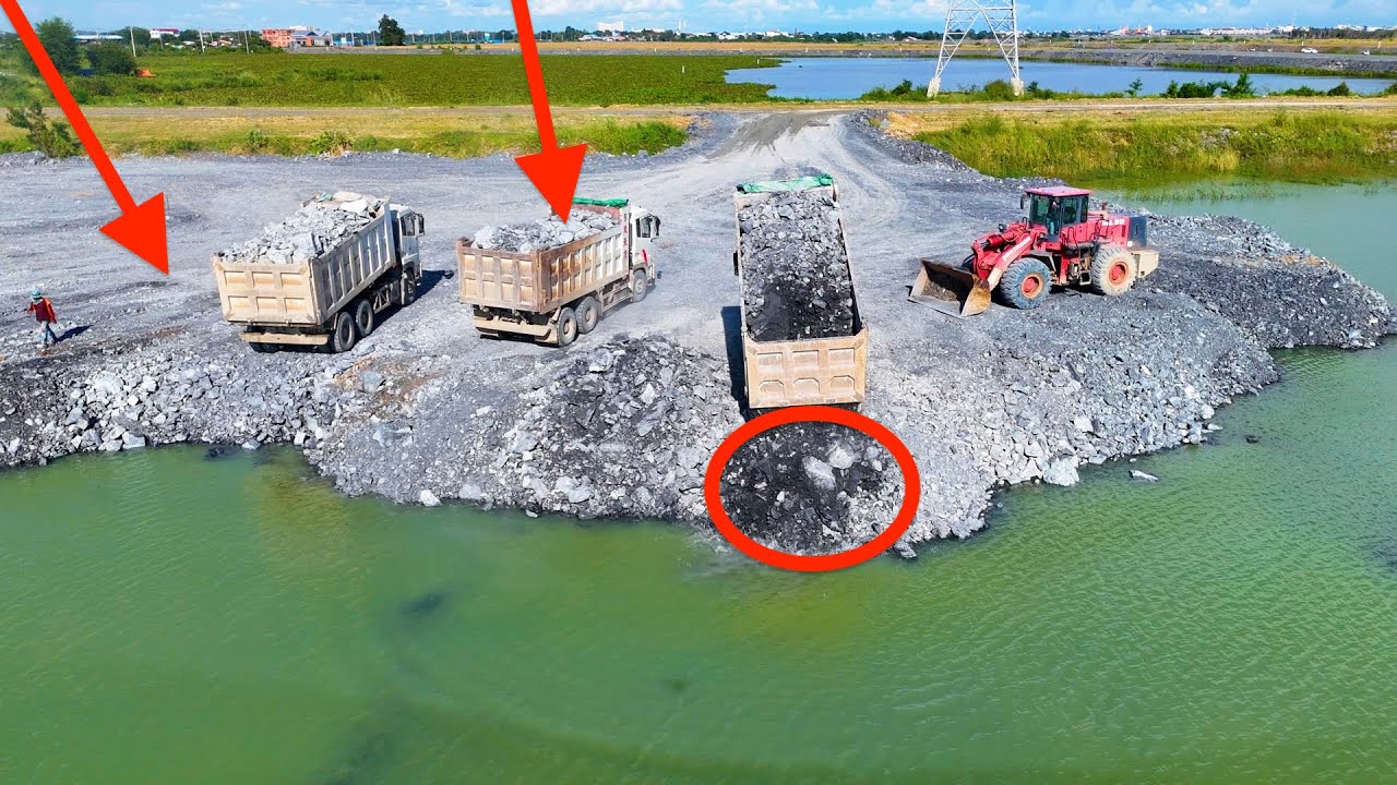 EP05,Active Filling Up !The Lake by Rocks & Stone Wheel Loader SDLG ...