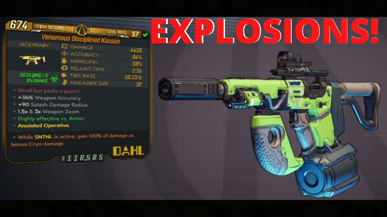 Kaoson Weapon Guide/Gameplay/Thoughts! EXPLOSIONS BABY! Borderlands 3 ...