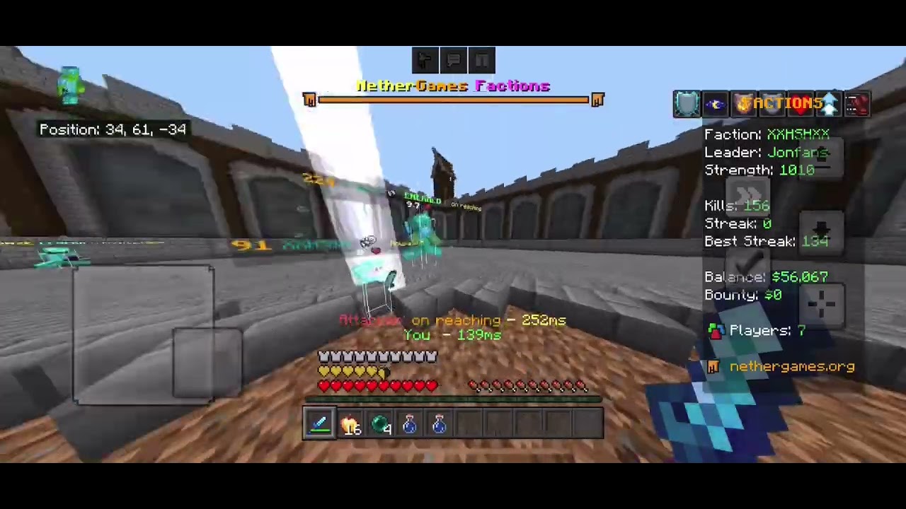 Nethergames faction “on reaching” using kill aura (season 8) - YouTube