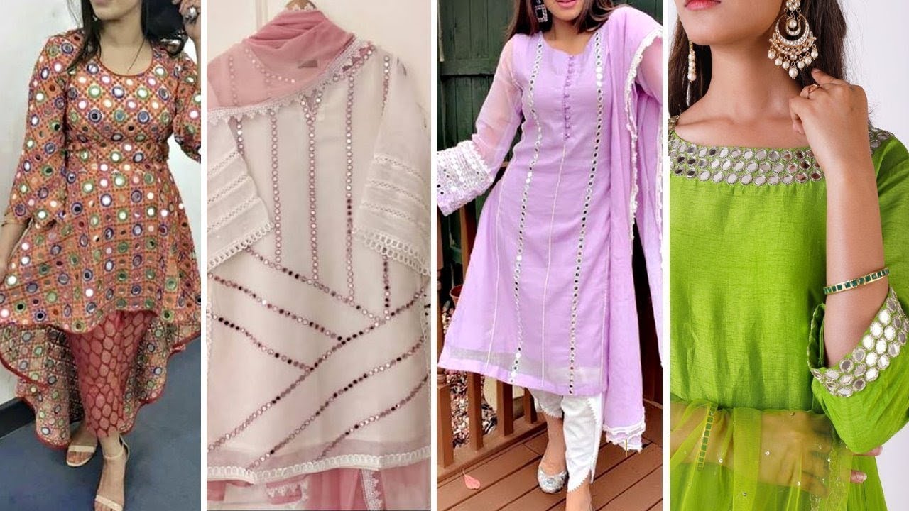 #mirror work Stylish & beautiful mirror work embroidery dress design ...