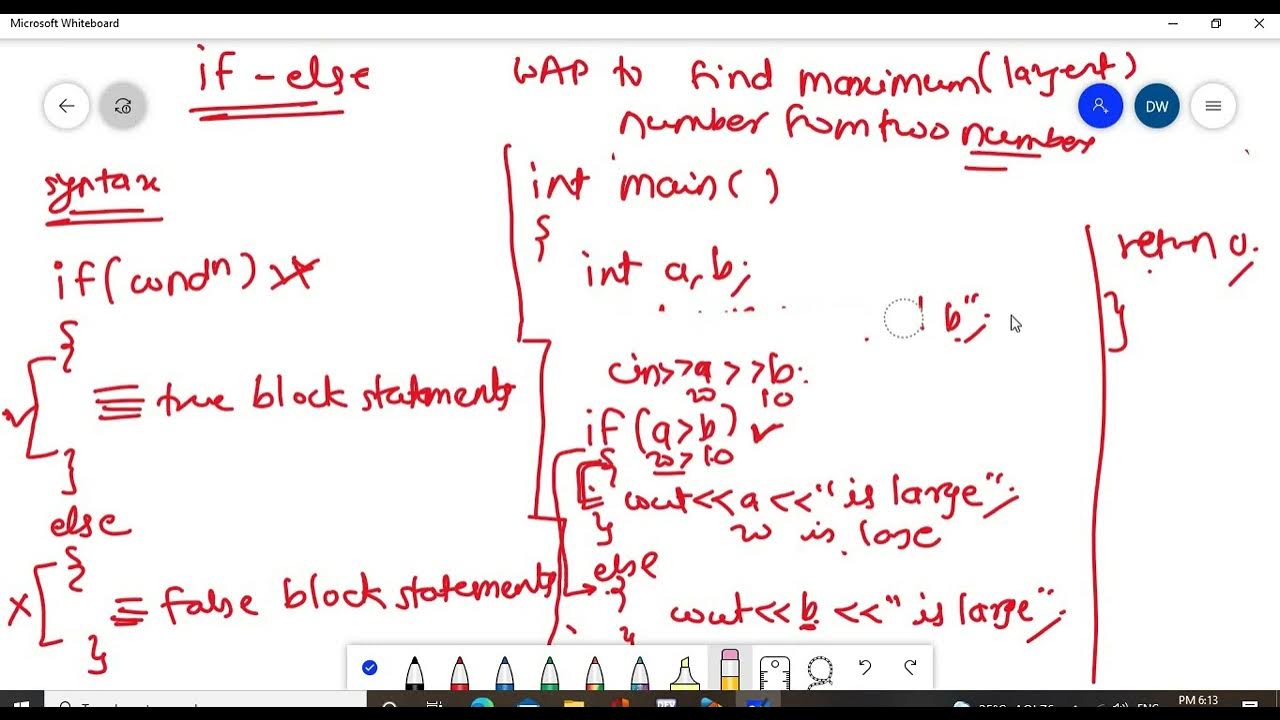 CPP Lecture 4 : if statements: simple, if-else, elseif ladder, nested if else - YouTube