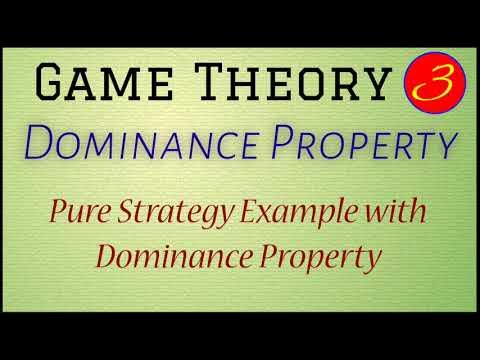 Game Theory||Dominance Property explanation||Pure strategy example||Operations Research||In ...