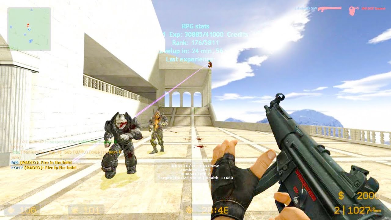 Counter Strike Source - Zombie Mod Online Gameplay on cs_palace_in_the ...