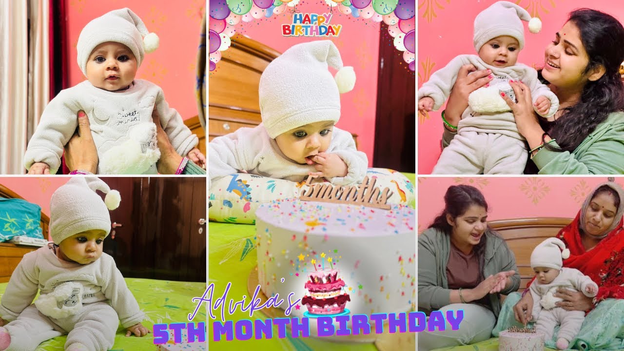 Advika 5th month birthday celebration 🎂🎉🎁// shopping 🛍️ time with hubby ...