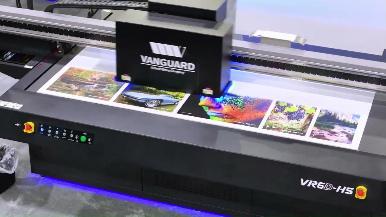Vanguard Digital VR6- HS UV-LED Flatbed Printer - YouTube