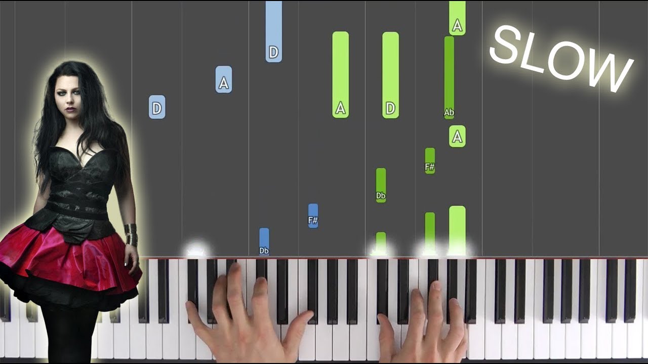 My Immortal (Evanescence) Synthesia 'Live Keys' Piano Tutorial - Slow ...