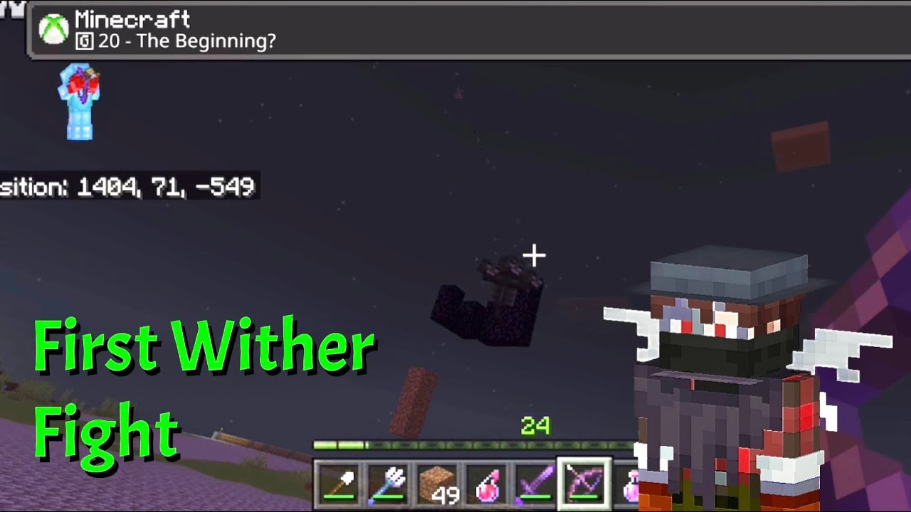 First Wither Fight (Minecraft Bedrock) - YouTube