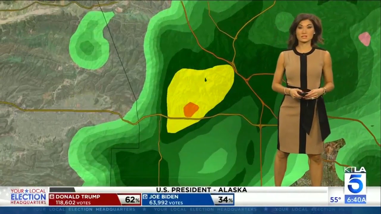 Liberte Chan KTLA Weather Brassiere Bustin' Easy Access Brown Wrap ...