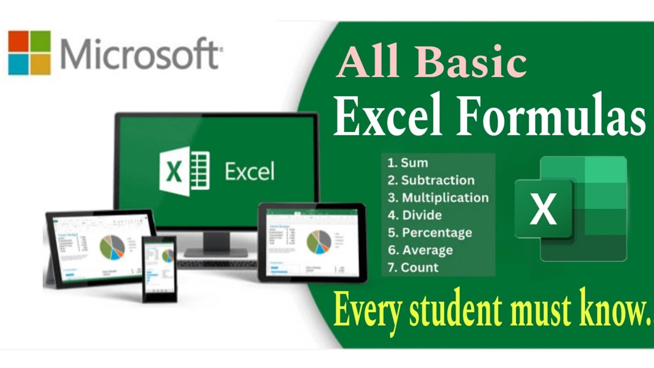 All Basic Formulas And Functions Of Excel You Must Know Basic Formulas In Excel Youtube
