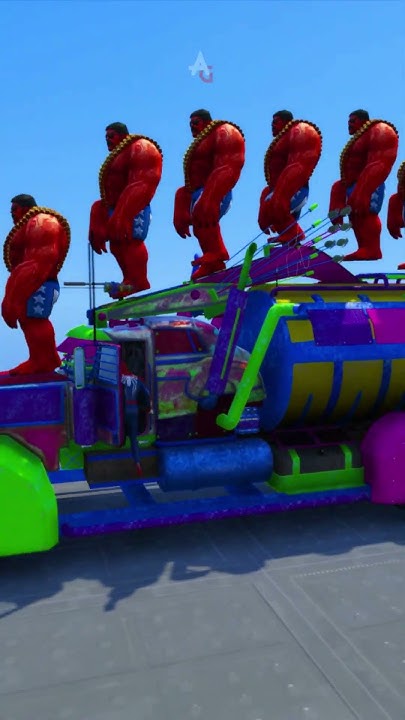 GTA V Spiderman vs Red Hulk crazy epic water ragdolls Truck jump fails ...