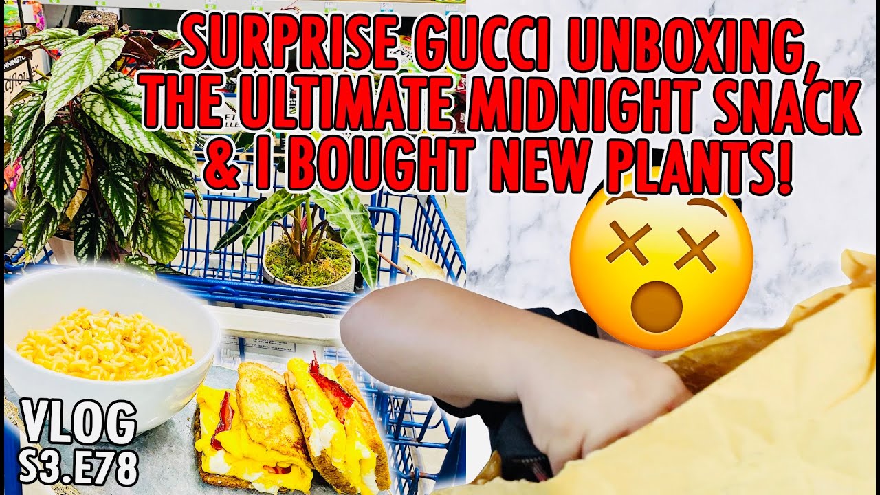 SURPRISE GUCCI UNBOXING, THE ULTIMATE MIDNIGHT SNACK & I BOUGHT NEW ...