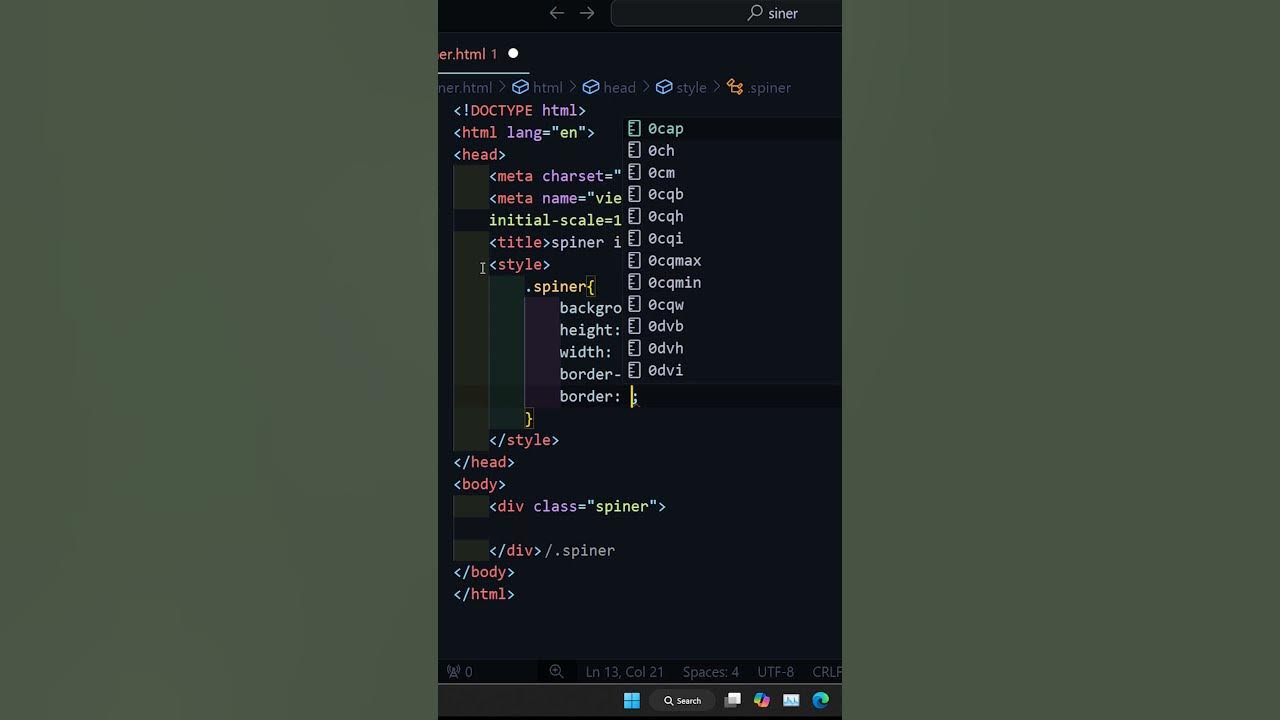 Spinner Animation Css Shorts Css Tutorials For Beginners Cssanimationtutorial Coding