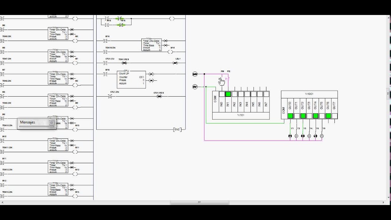 Ejercicio PLC LEDs - YouTube