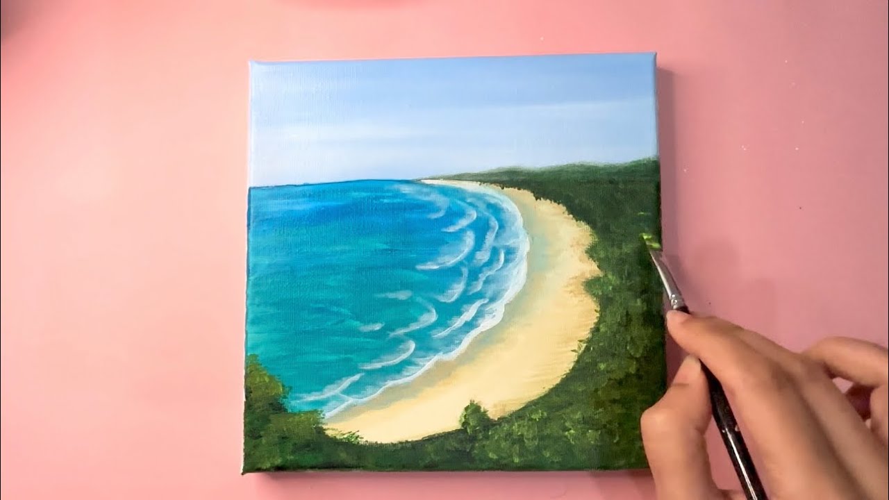 Beautiful Sea View Acrylic Painting / Acrylic Painting Tutorial #011 ...