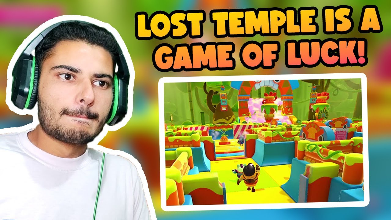 YOU NEED A LOT OF LUCK TO WIN IN LOST TEMPLE| Fall Guys Funny Moments ...