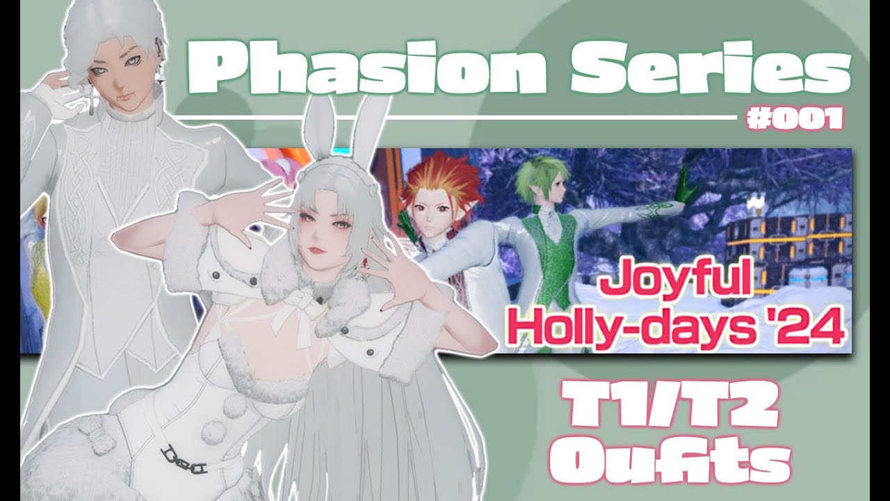 [PSO2:NGS] Phasion Series: Joyful Holly-days - T1/T2 Outfits - YouTube