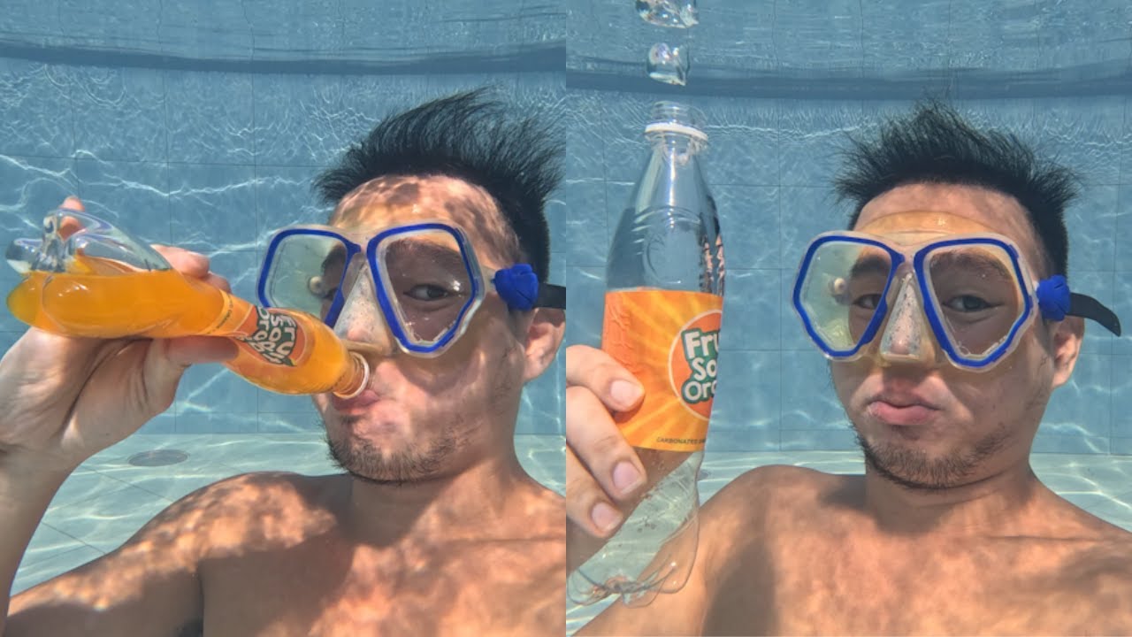 drink and burp Fruit Soda Orange underwater - YouTube