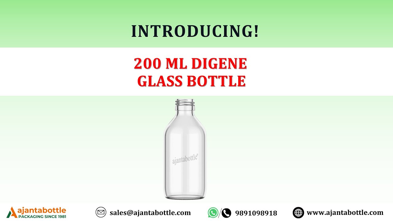 200 ML DIGENE GLASS BOTTLE - FOR - PHARMA - YouTube