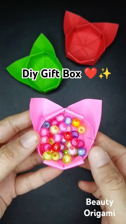 Cara membuat tempat penyimpanan lucu dari kertas | Cute gift box ️ #paperdiy #easyorigami #diy ...
