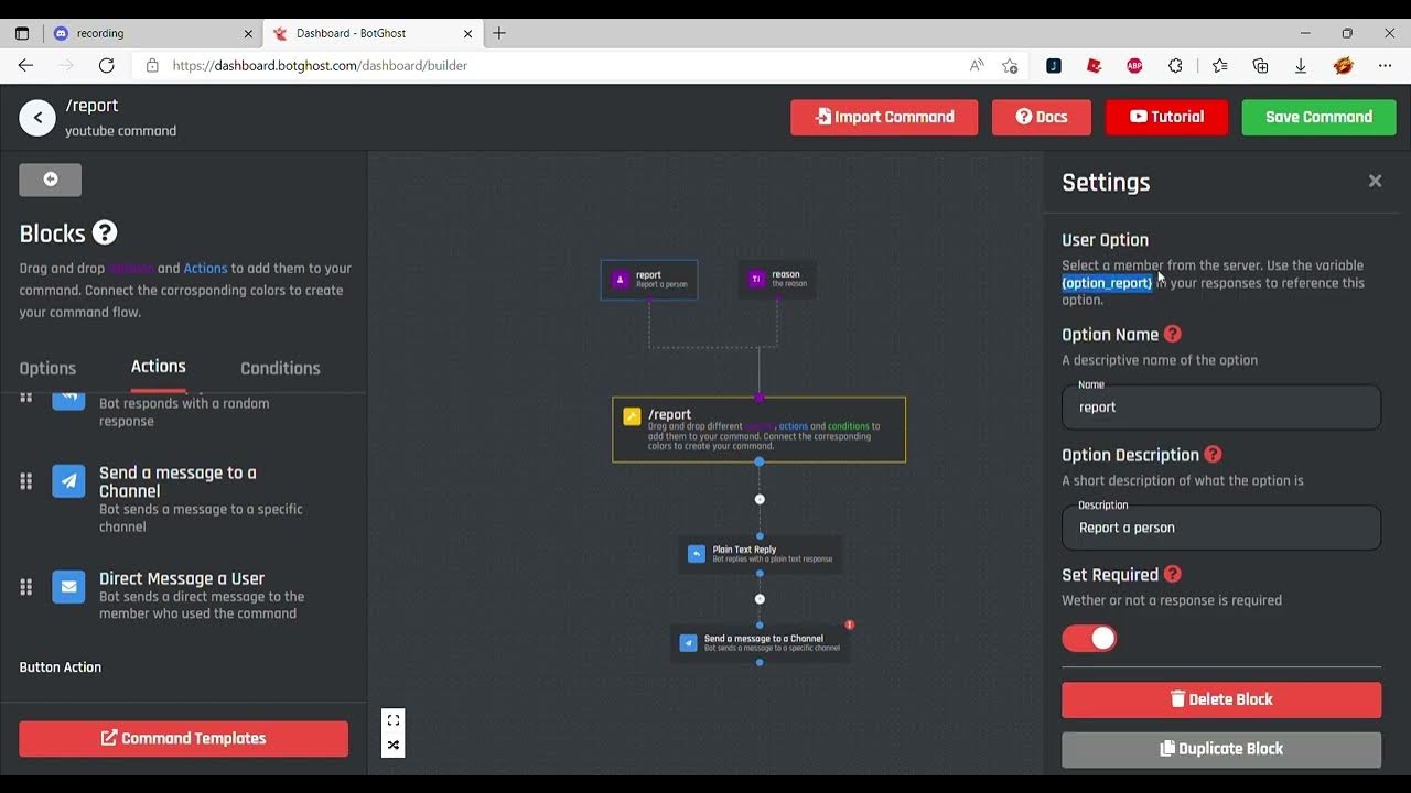How to make a report command Botghost - YouTube