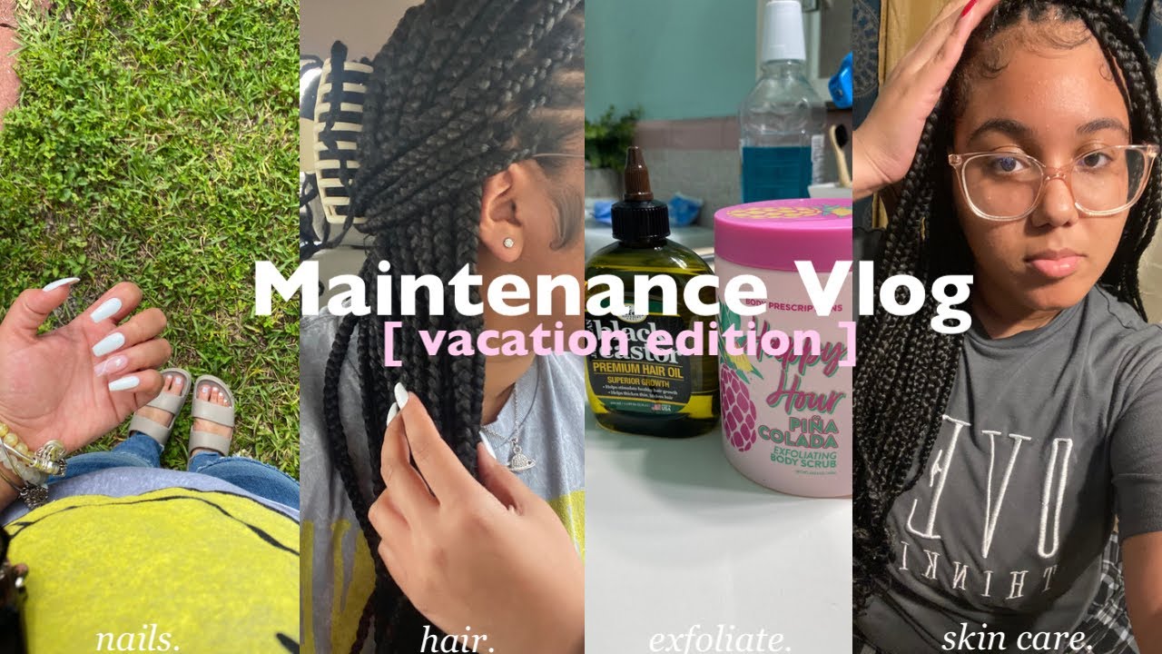 MAINTENANCE VLOG: vacation edition |hair, nails, skin care, etc - YouTube