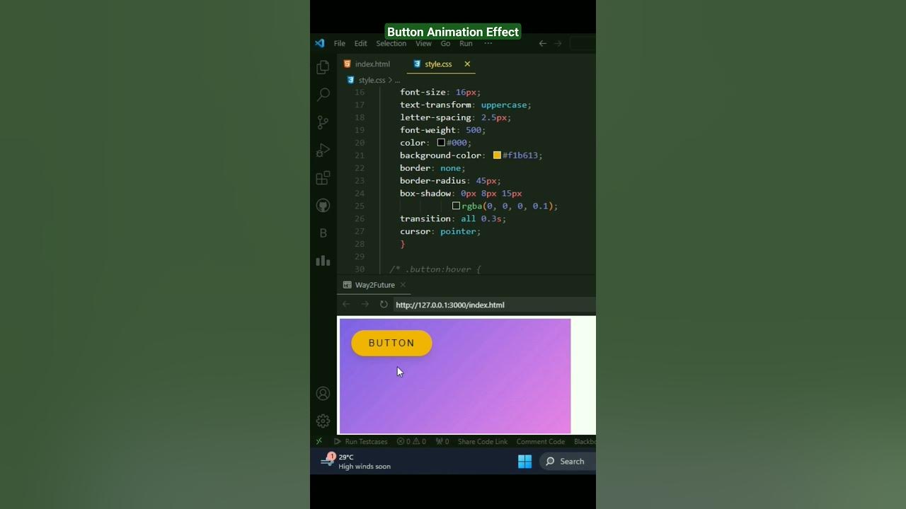 Button Animation Effect #htmlcsswebsite #htmlcss #htmltutorial #csstutorials #jstutorial #nodejs ...