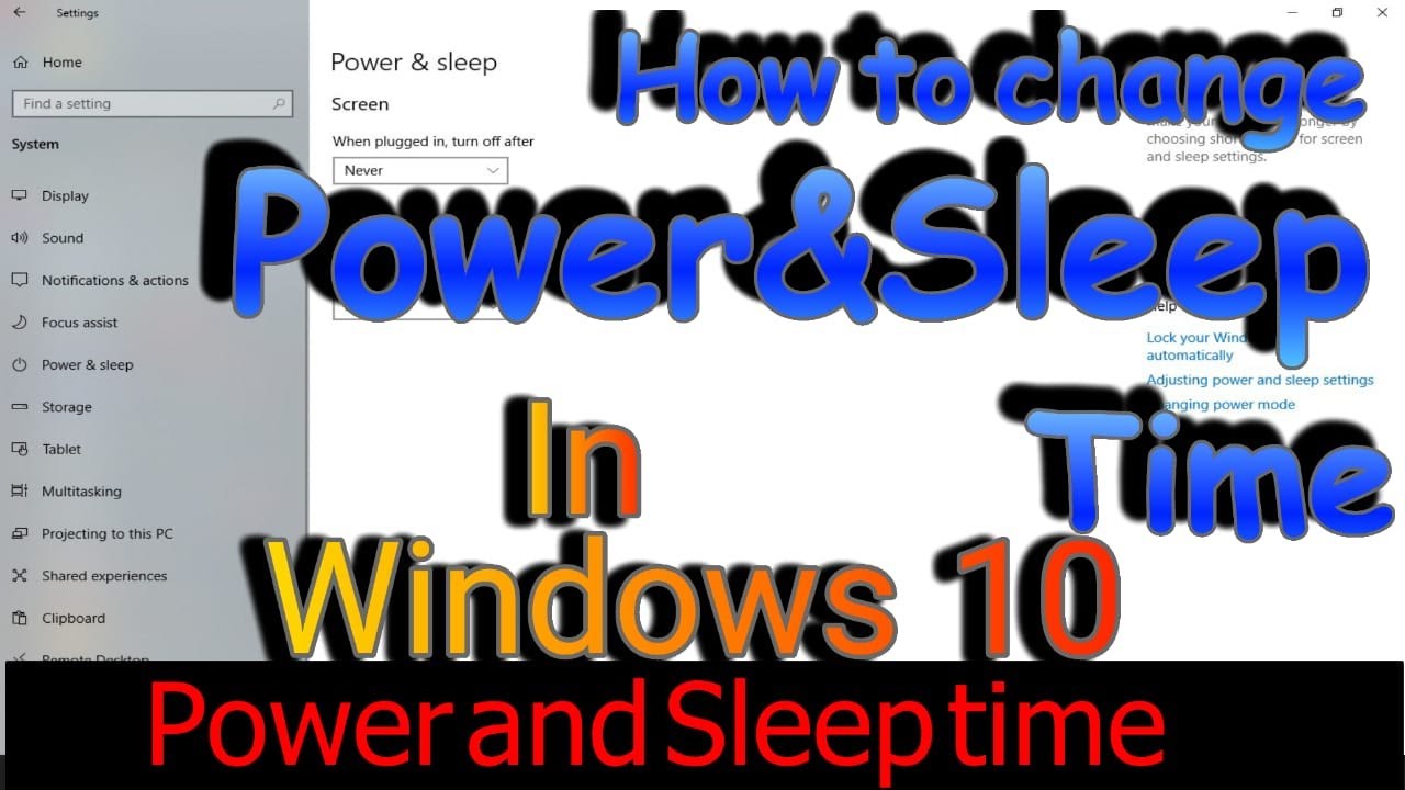 HOW TO CHANGE POWER AND SLEEP TIME IN WINDOWS 10 - YouTube