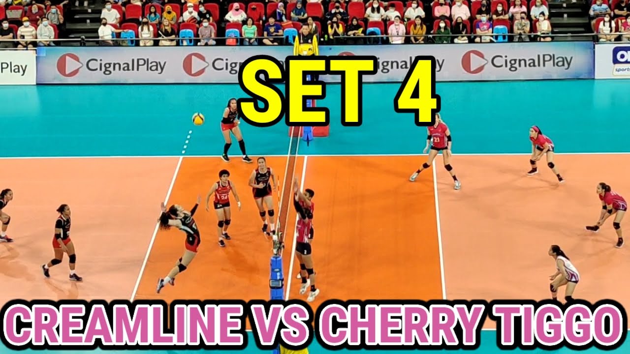 Semi FINALS, SET 4 Creamline cool smashers vs Cherry tiggo crossover ...