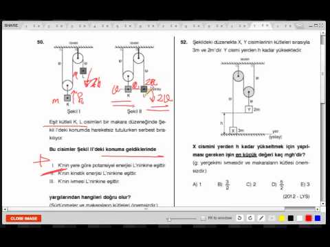 İŞ-GÜÇ-ENERJİ YGS-LYS  SORU ÇÖZÜMLERİ 5