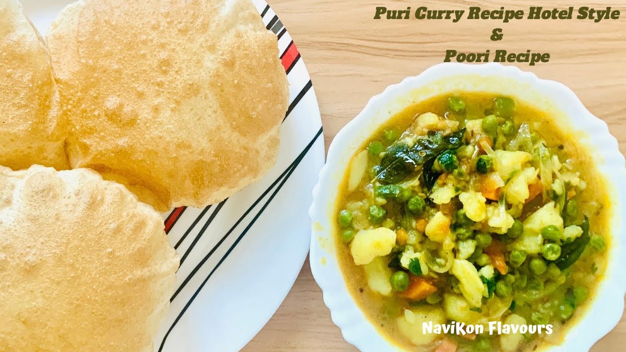 Puri Curry Recipe Hotel Style||Poori Recipe||How to make soft Poori ...