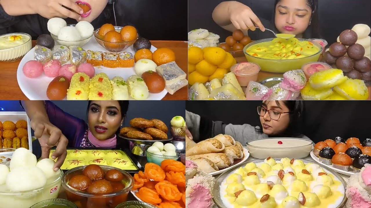 🍭🧁🍬🍰🍓Eating Different Types Of sweet|🍩🤤🥞kheer,Rasmalai,Rasgulla ...