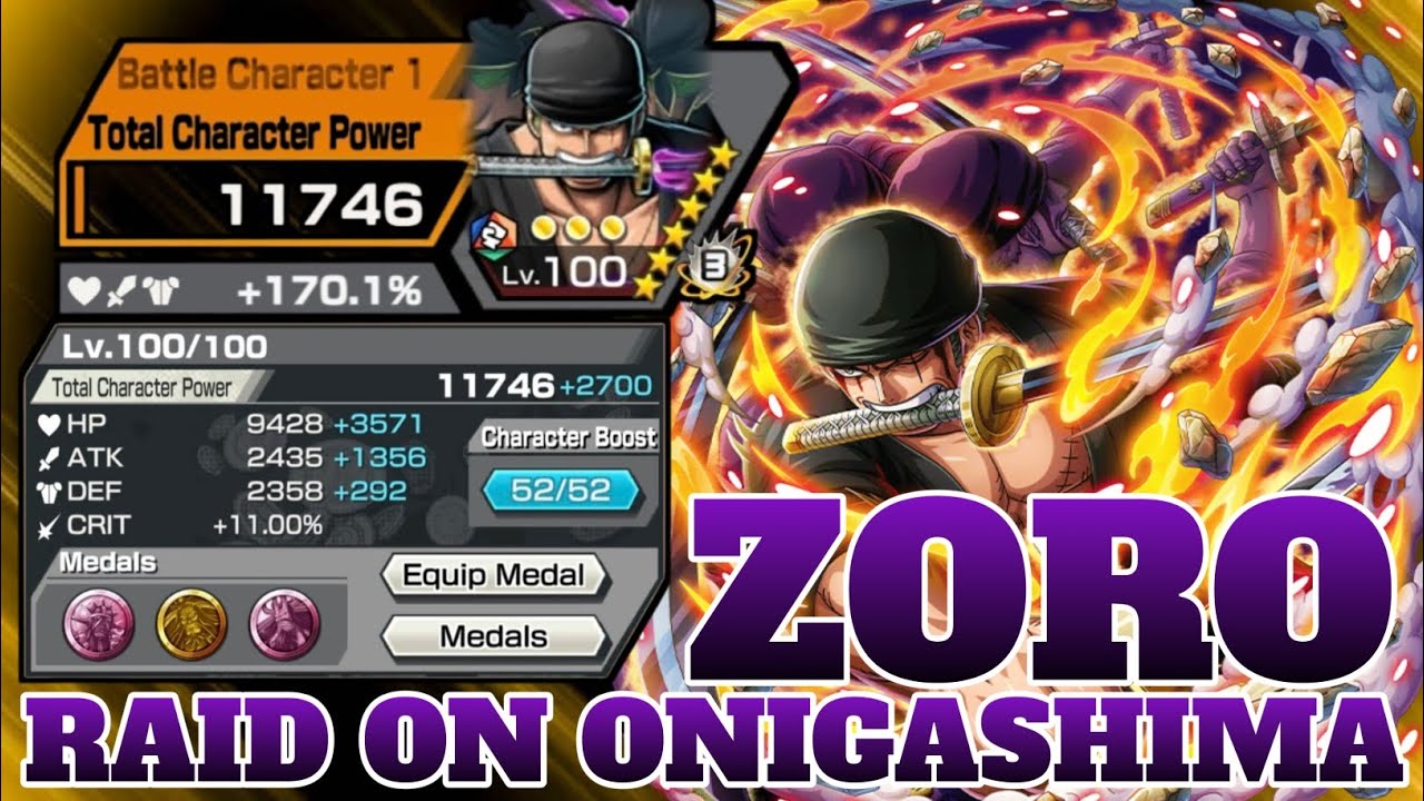 ZORO RAID ON ONIGASHIMA GAMEPLAY | ONE PIECE BOUNTY RUSH | OPBR - YouTube