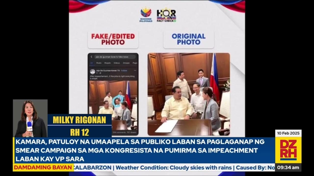 Kamara, umapela sa publiko laban kaugnay ng smear campaign sa mga pumirma sa impeachment kay VP ...