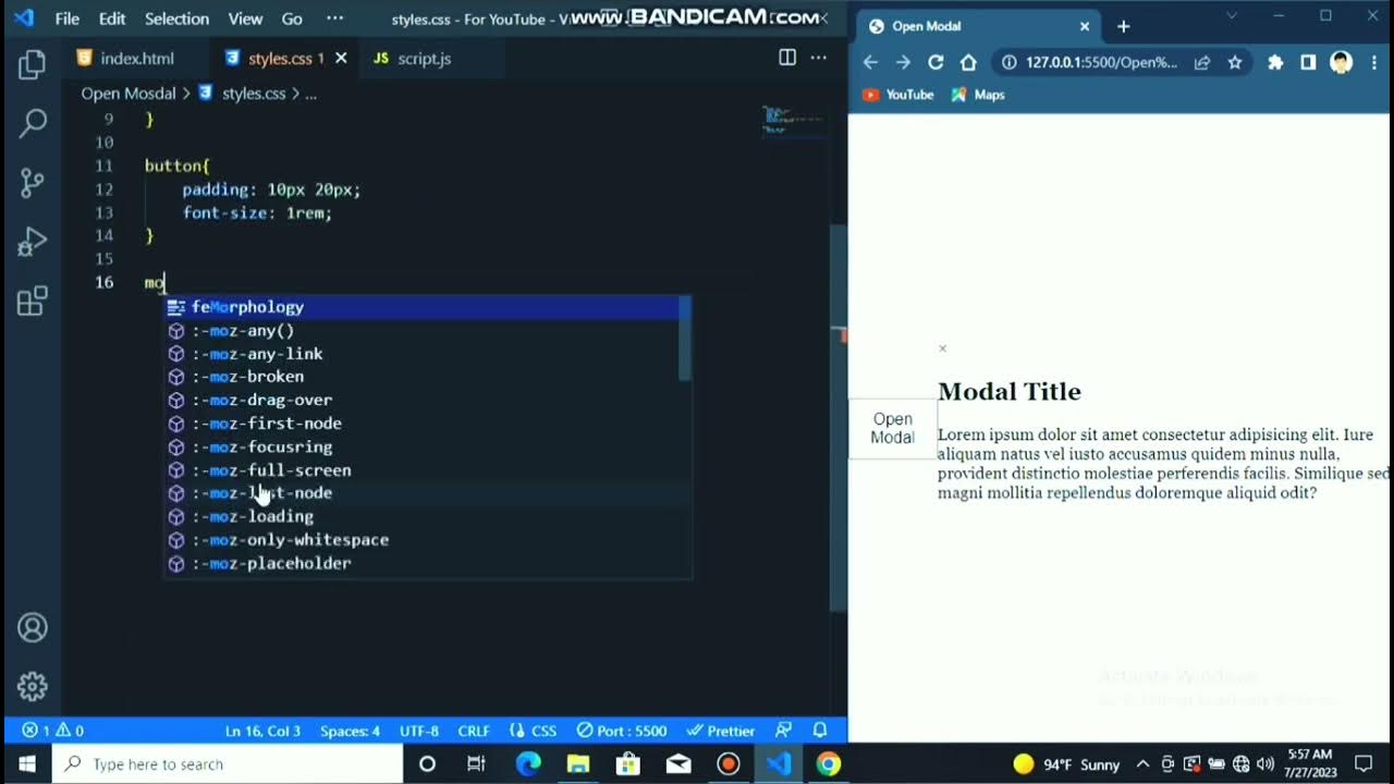 Asmr Programming How To Build An Open Modal Html Css Javascript No Talking 🔥