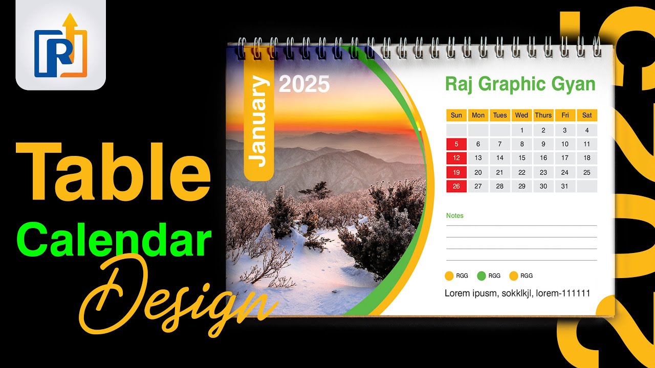 Calendar Design | Calendar Design in illustrator | Calendar Design Step ...