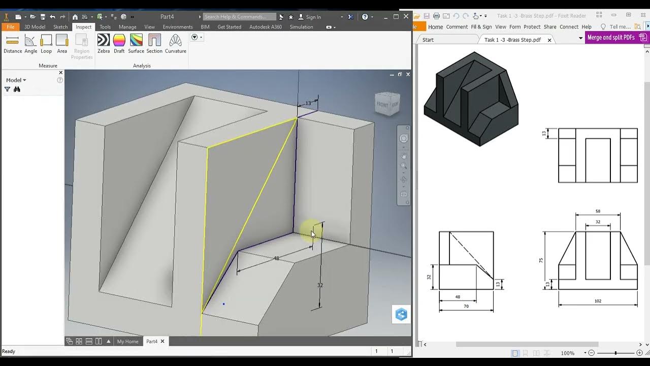 Menggambar 3D Brass Step | Draw 3D Model Brass Step - YouTube