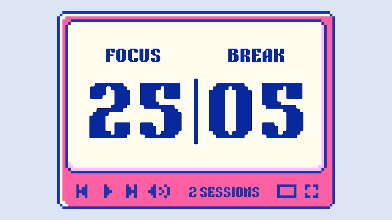 25:00/5:00 Minute Pomodoro Timer w/ Simple Beeps ⋆ - YouTube
