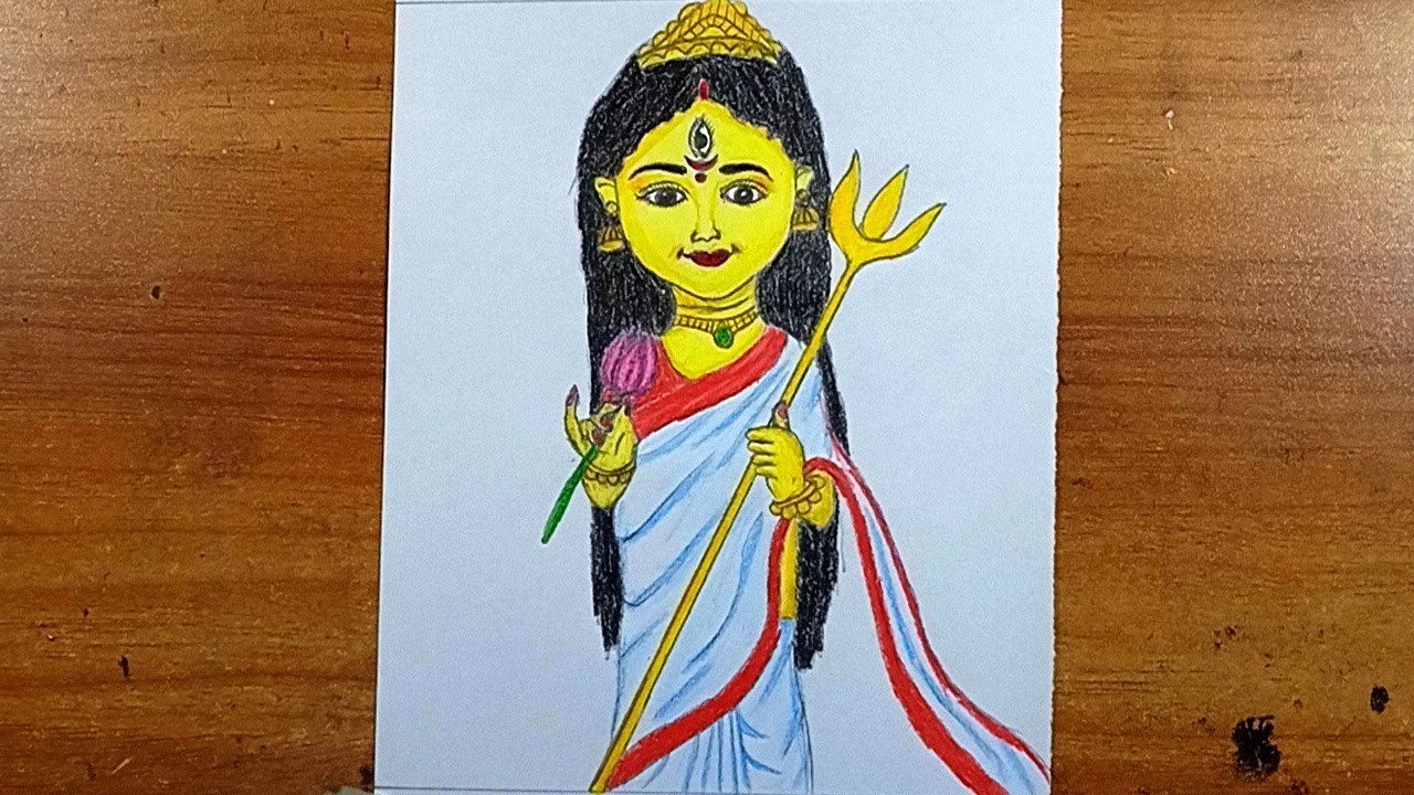How to draw maa durga face pencil sketch for beginners || Mahalaya ...