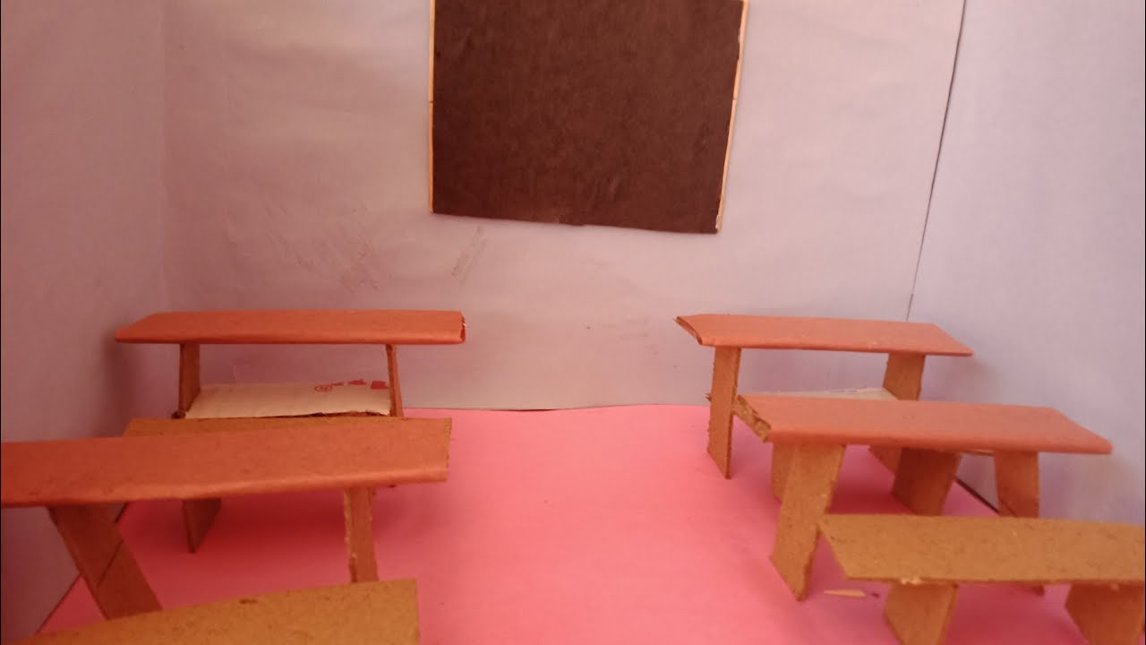 Mini school making with carboard box / Akarshana art and crafts. - YouTube