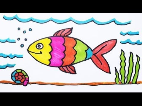 How to draw fish /Fish drawing Step by Step/How to draw easy and simple ...